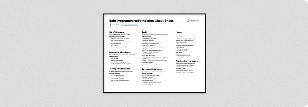 Epic Programming Principles | Epic Web Dev