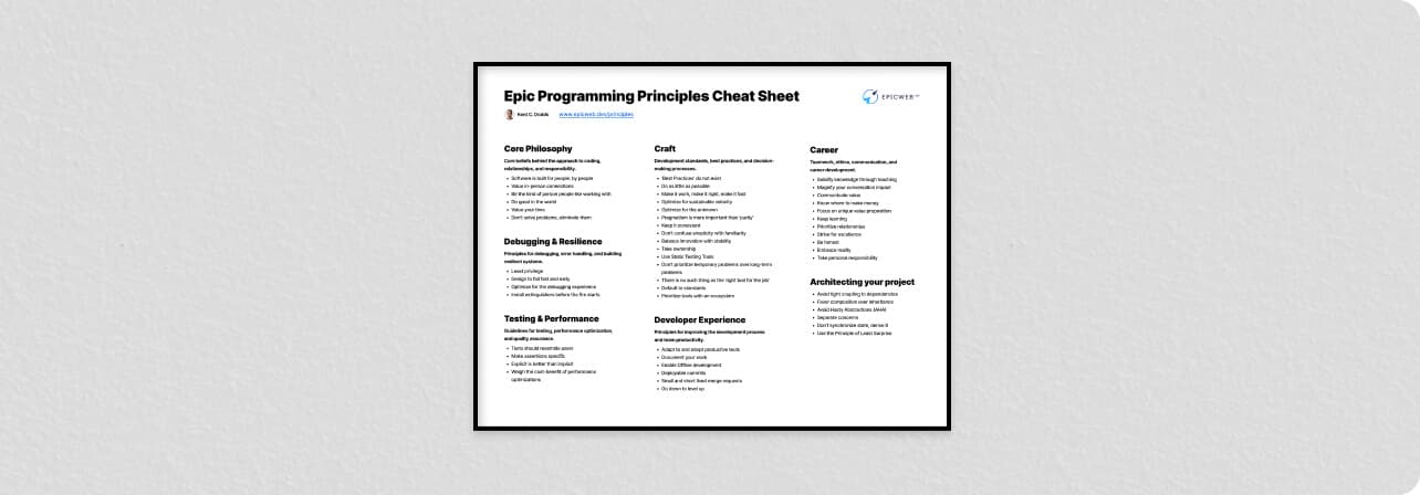 Epic Programming Principles | Epic Web Dev